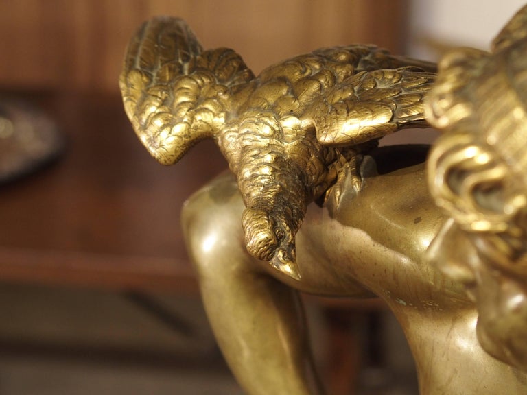 Antique Gilded Bronze Statue with Marble Base from Belgium, circa 1900 ...