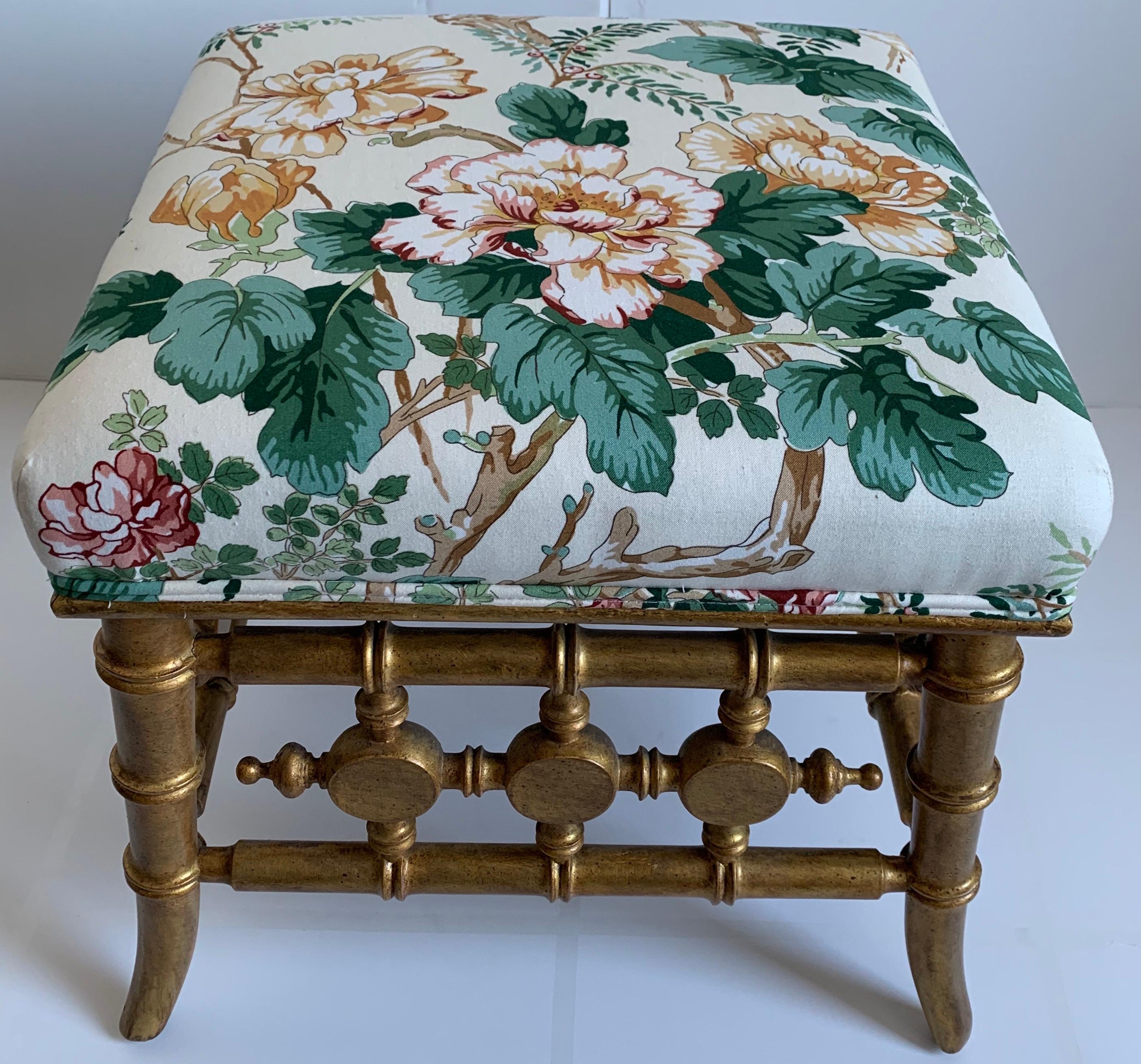 Antique Gilt Bamboo Footstool or Bench at 1stDibs | vintage bamboo ...
