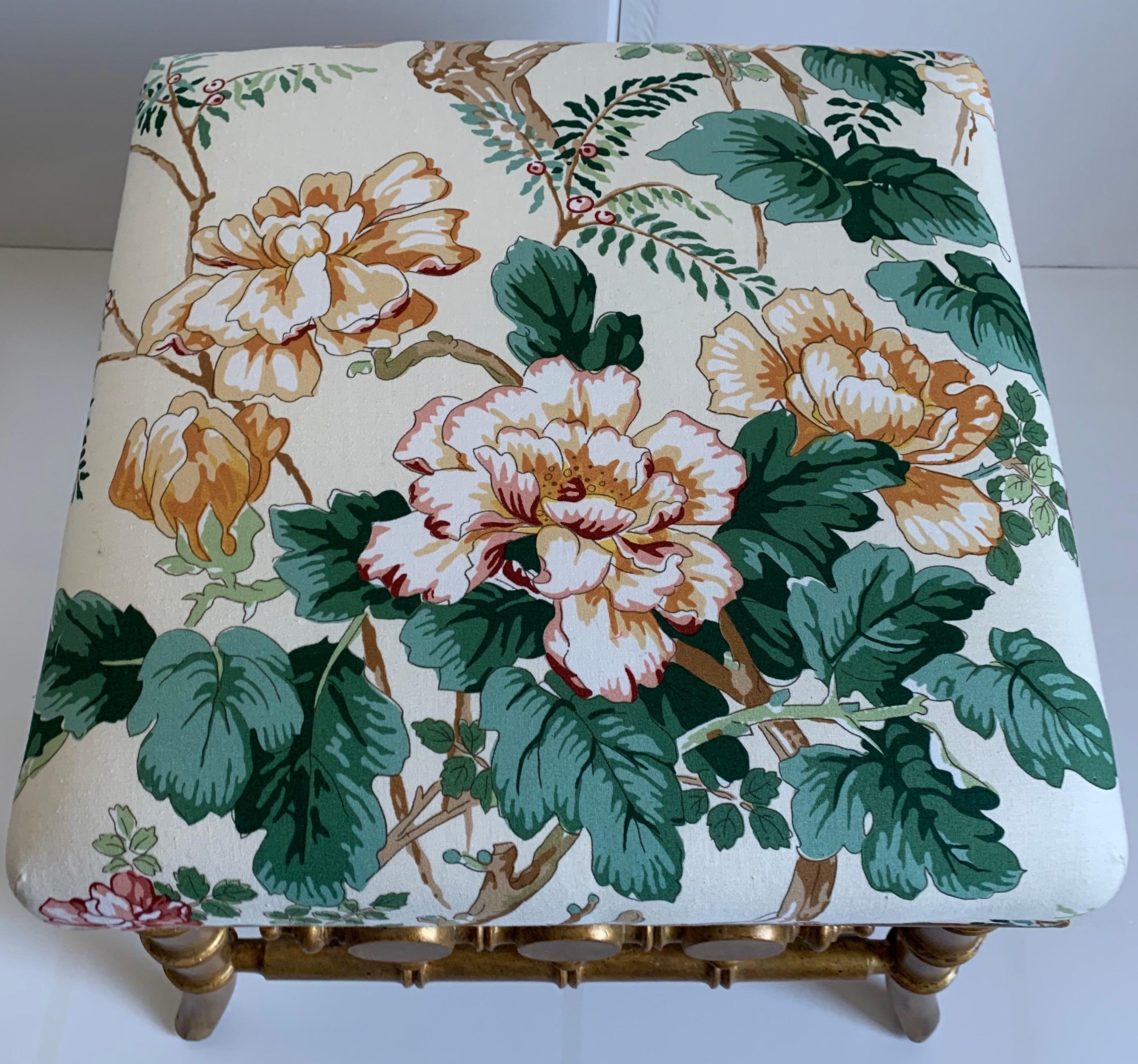 Antique Gilt Bamboo Footstool or Bench at 1stDibs | vintage bamboo ...