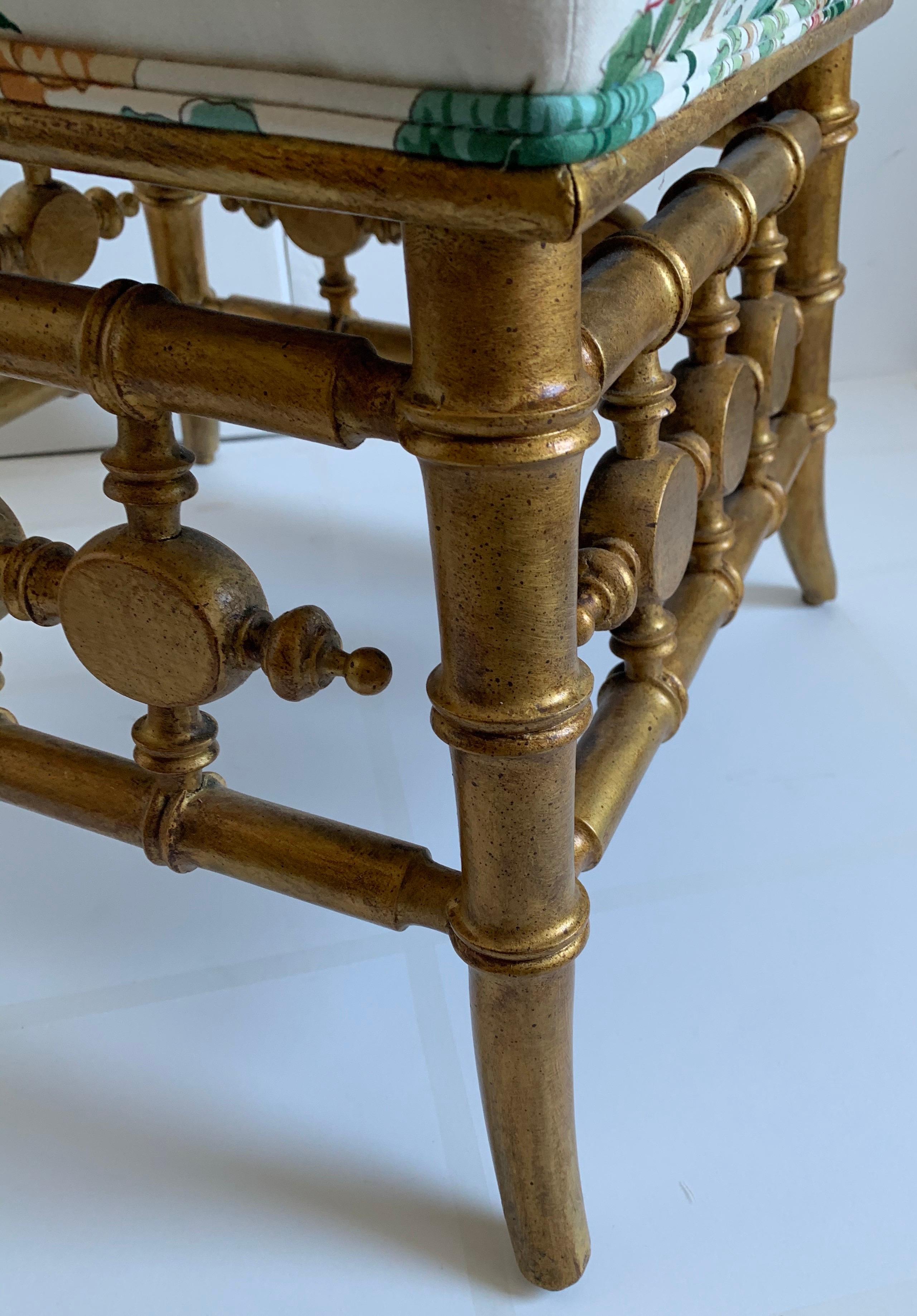 Antique Gilt Bamboo Footstool or Bench at 1stDibs | vintage bamboo ...