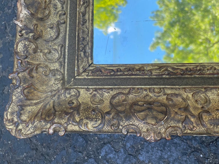 Antique Gilt Barbizon Mirror with Mercury Glass For Sale at 1stDibs