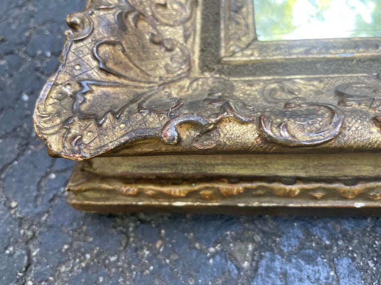 Antique Gilt Barbizon Mirror with Mercury Glass For Sale at 1stDibs