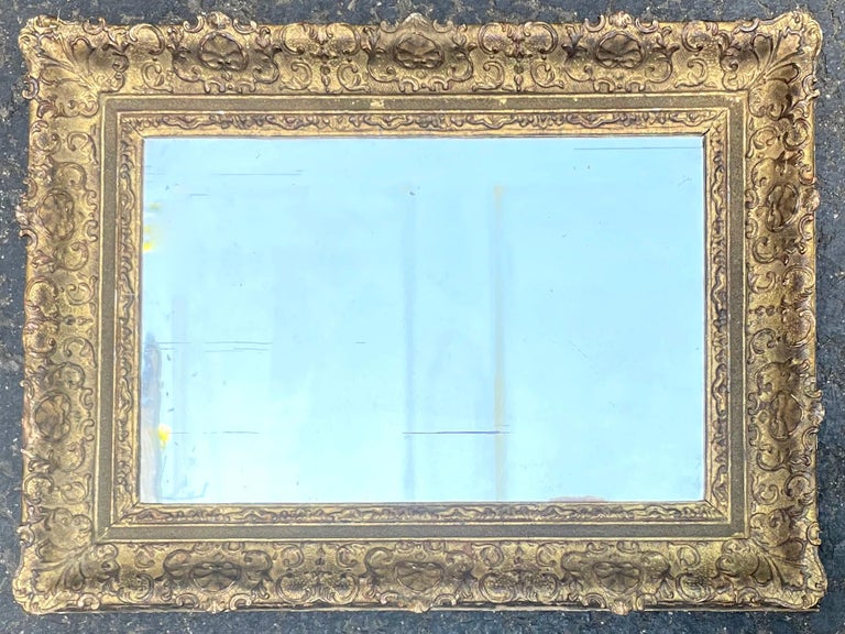 Antique Gilt Barbizon Mirror with Mercury Glass For Sale at 1stDibs