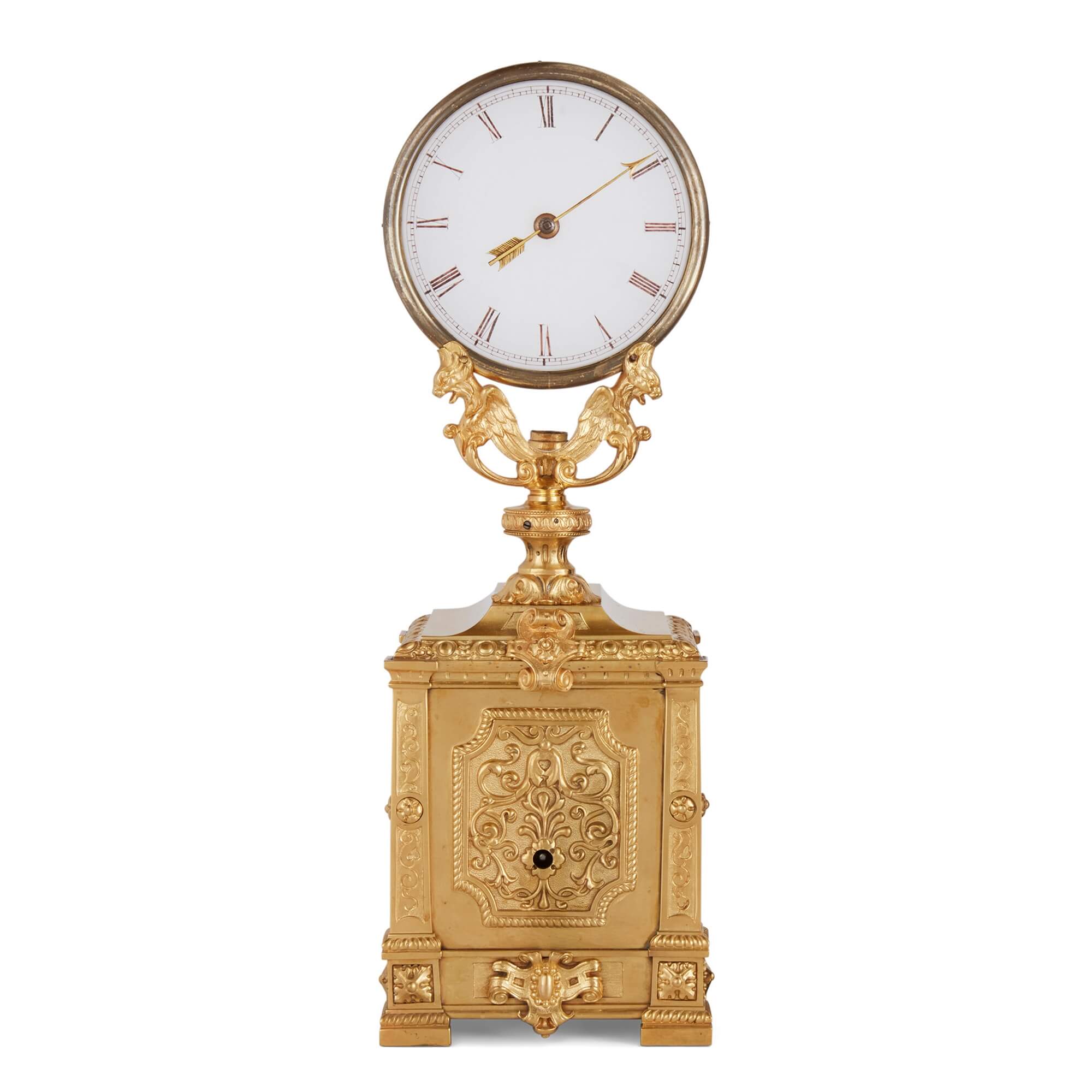 Antique Gilt Brass and Frosted Glass Mystery Clock by Robert-Houdin For ...