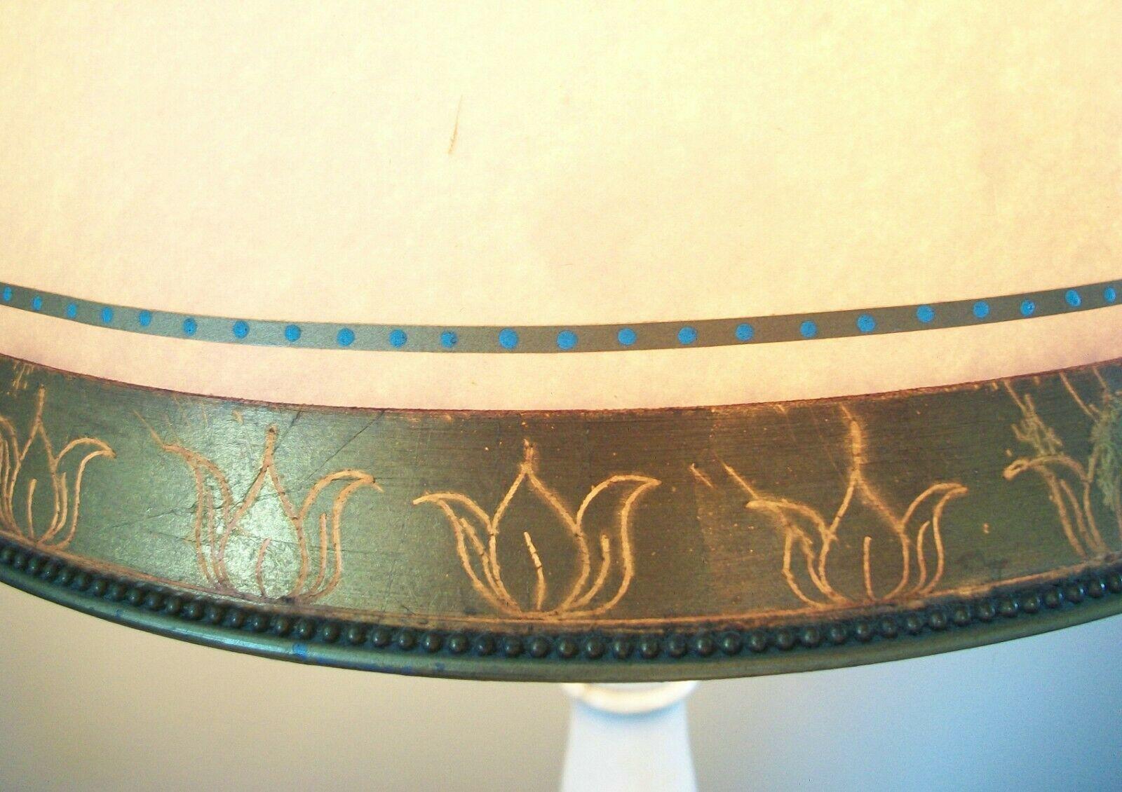 Antique Gilt Bronze and Crystal Candlestick Lamps with Parchment Shades, 19th C. at 1stDibs