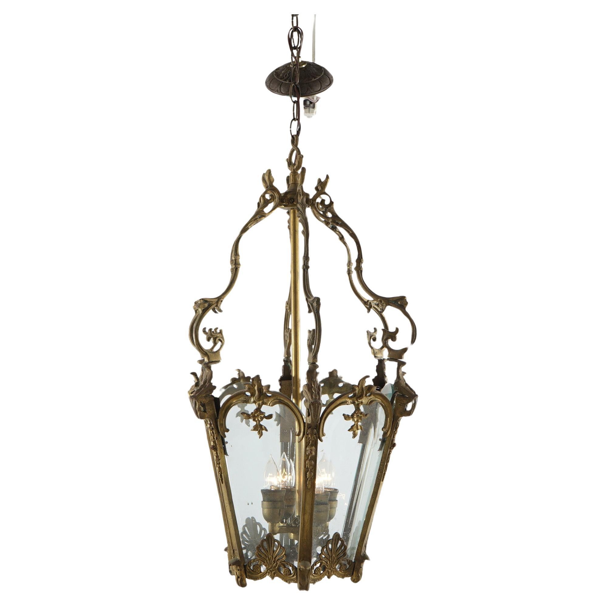Antique Gilt Bronze and Crystal French Rococo Pendant Lantern ...