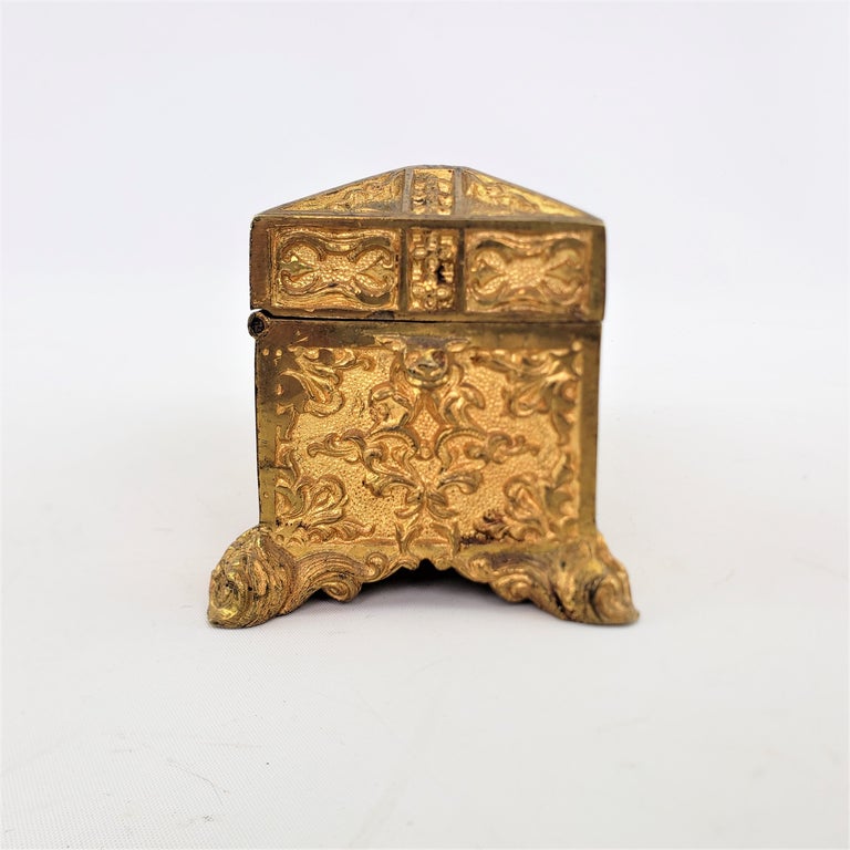Antique Gilt Bronze Decorative Jewelry Box or Casket with Floral ...