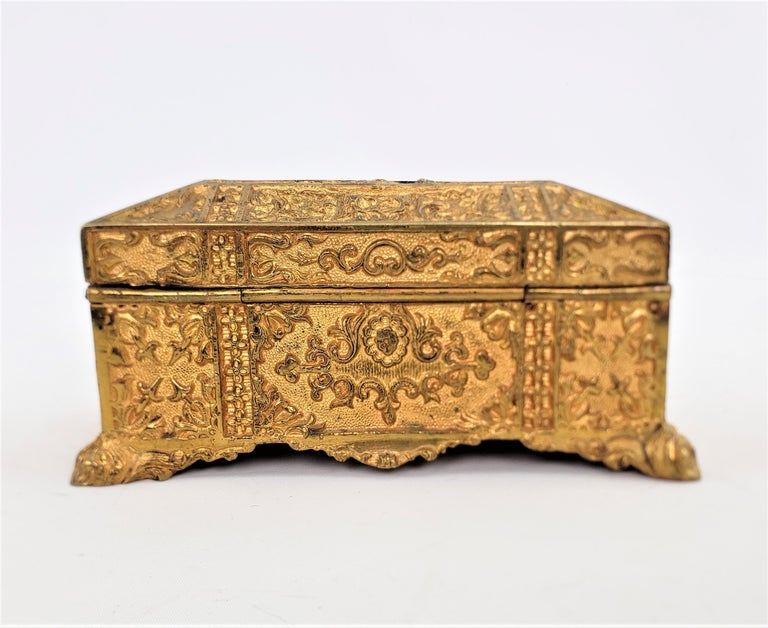 Antique Gilt Bronze Decorative Jewelry Box or Casket with Floral ...