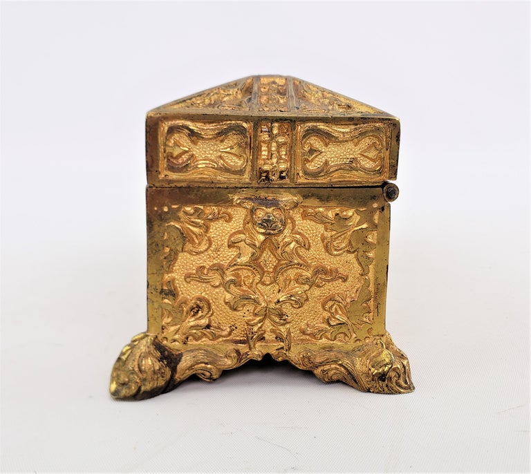 Antique Gilt Bronze Decorative Jewelry Box or Casket with Floral ...