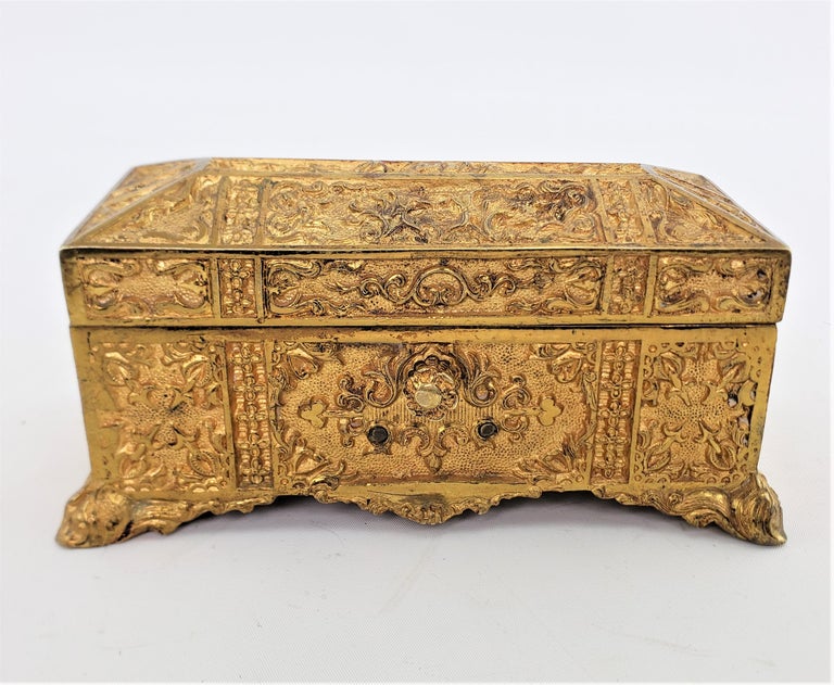 Antique Gilt Bronze Decorative Jewelry Box or Casket with Floral ...