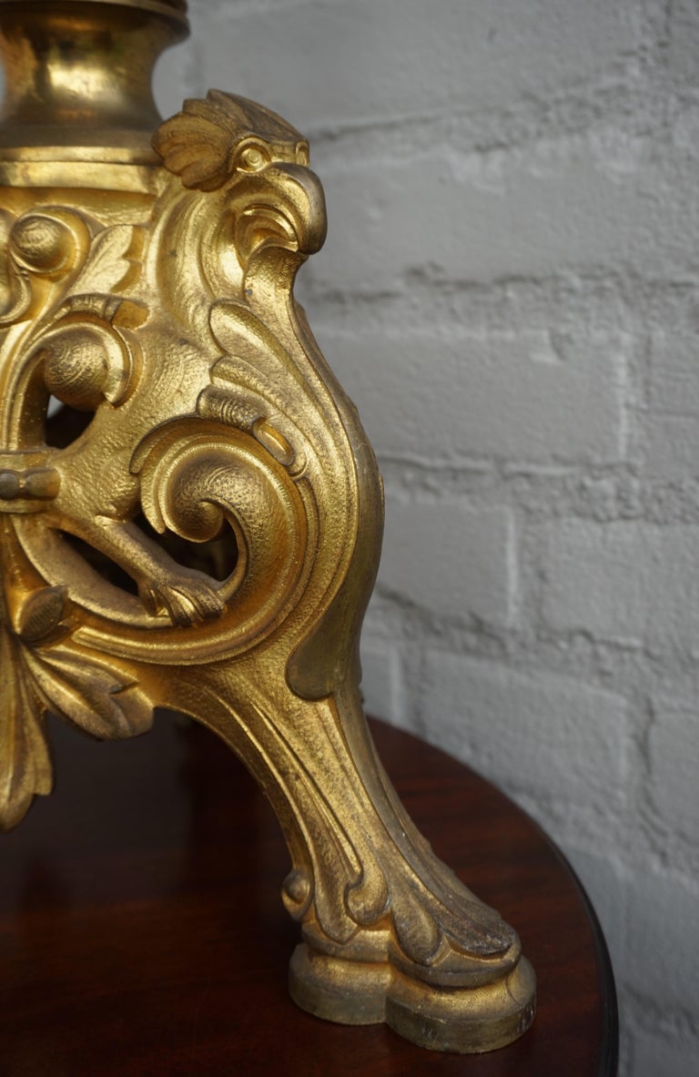 Gilt Bronze Gothic Revival Tripod Base Banner Stand with Eagle ...