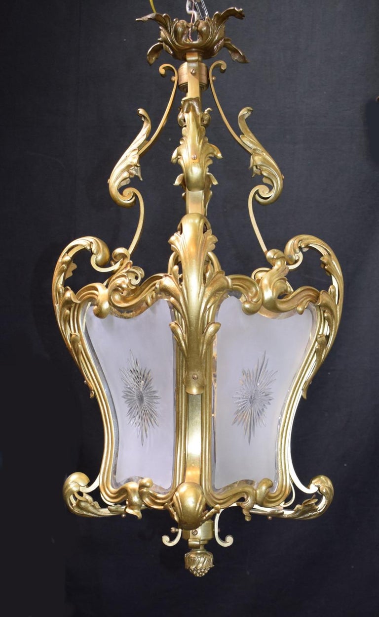 Antique Gilt Bronze Lantern For Sale at 1stDibs