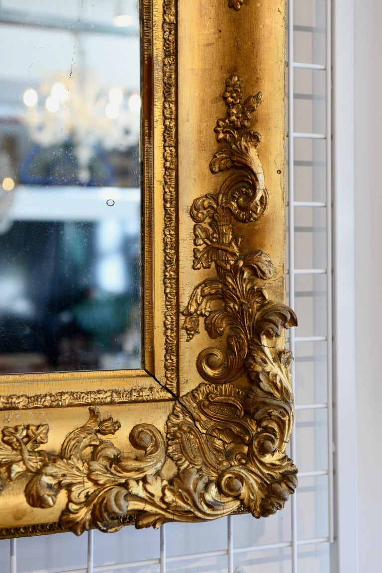 Antique Gilt Framed Mantel Mirror For Sale at 1stDibs