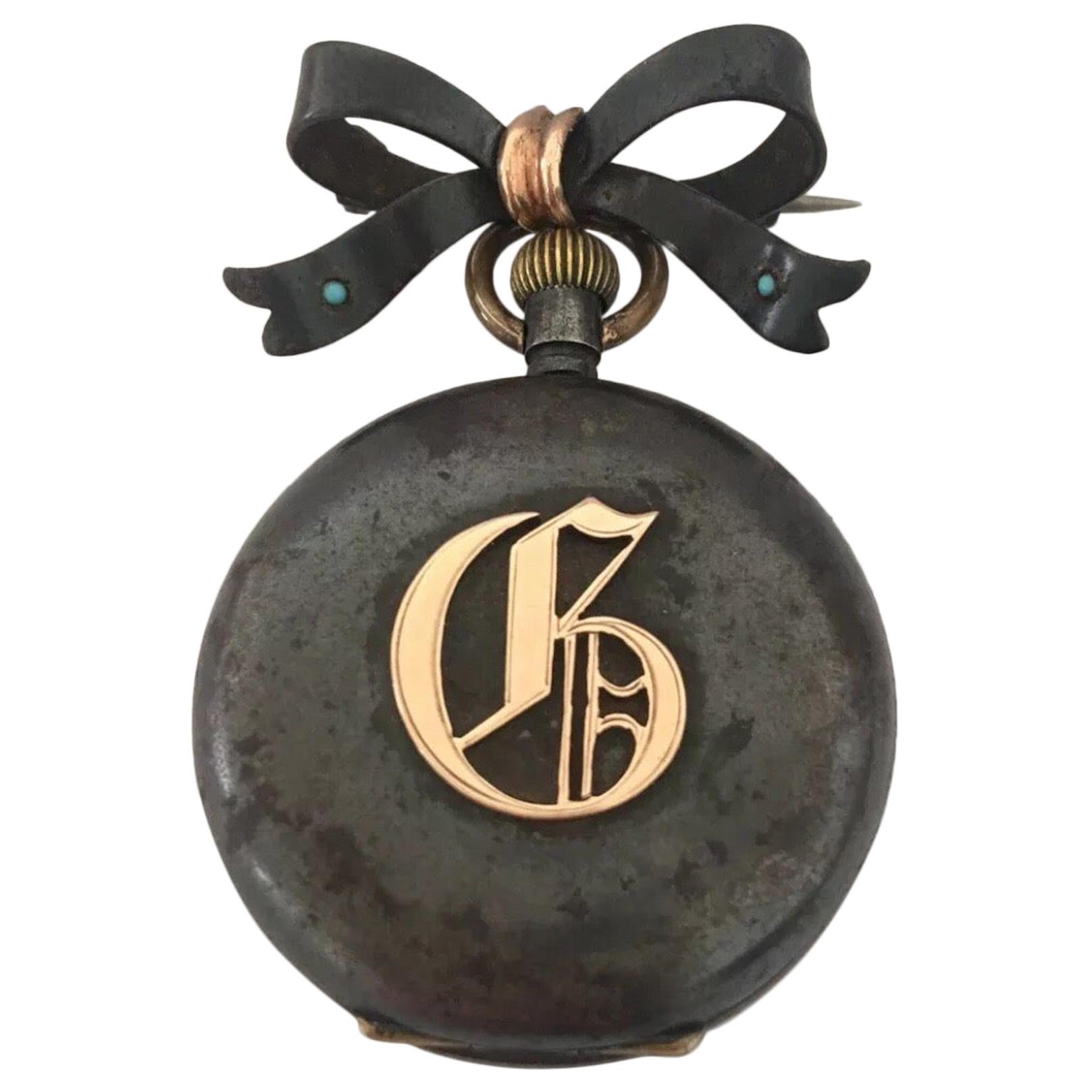 Gold and Guilloche Enamel Lady Bug Brooch Watch, circa 1800s For Sale ...