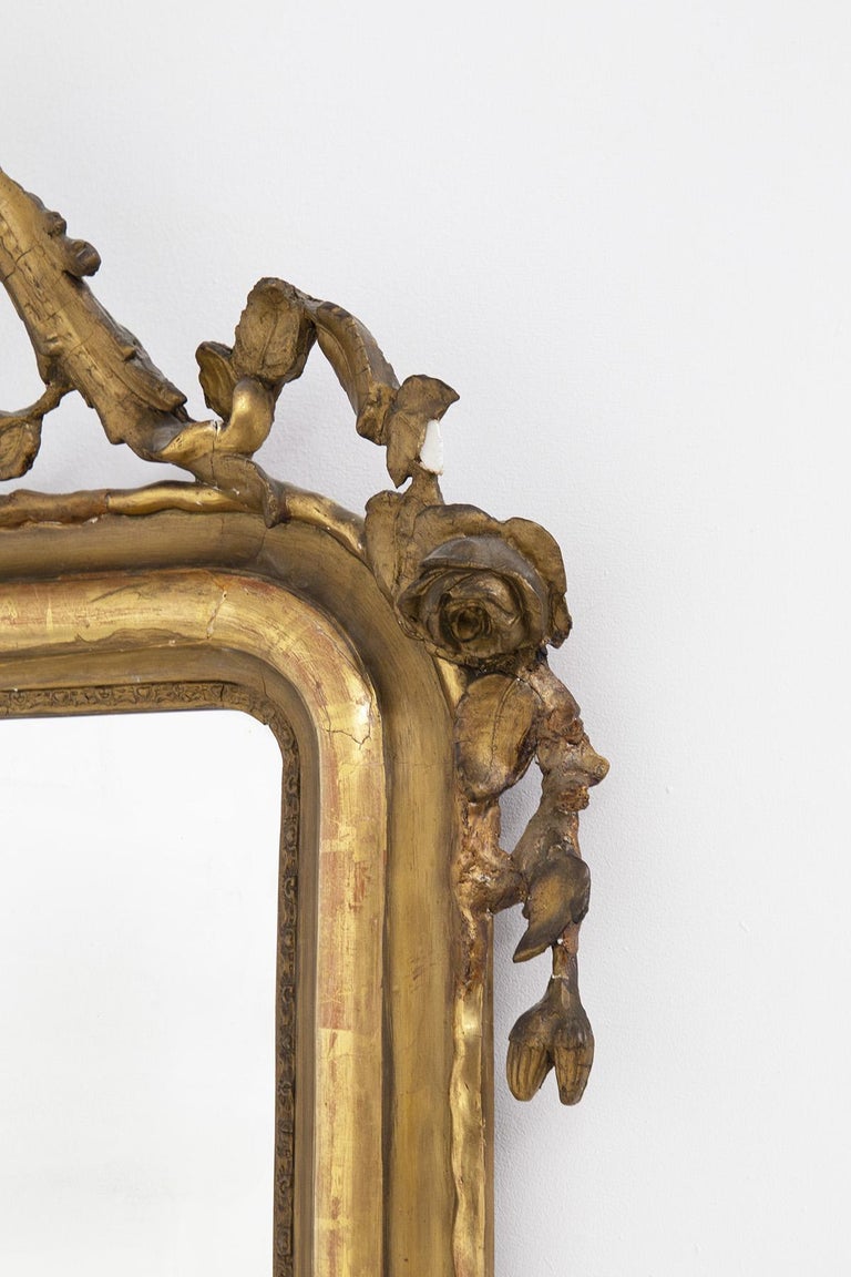 Antique Gilt Wooden Mirror For Sale at 1stDibs