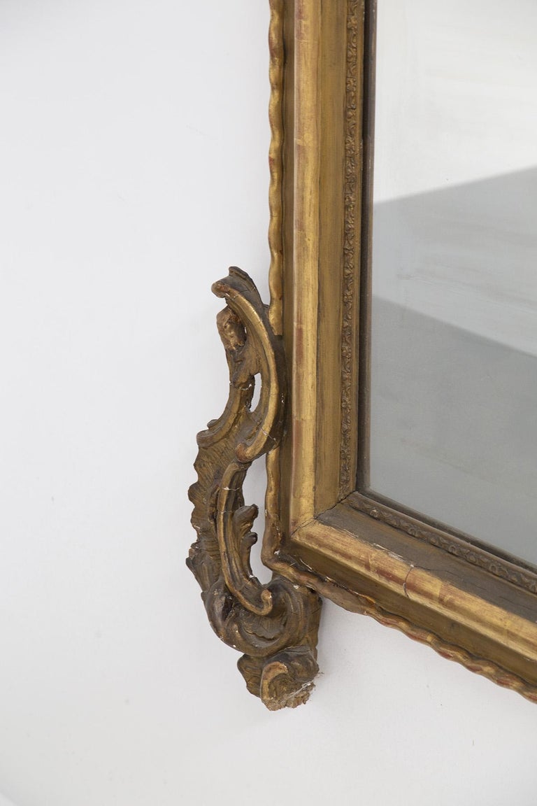 Antique Gilt Wooden Mirror For Sale at 1stDibs