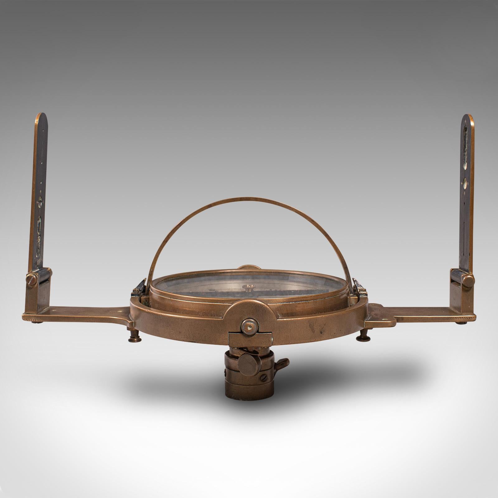 Antique Gimballed Compass, English, Brass, Decorative, Display ...