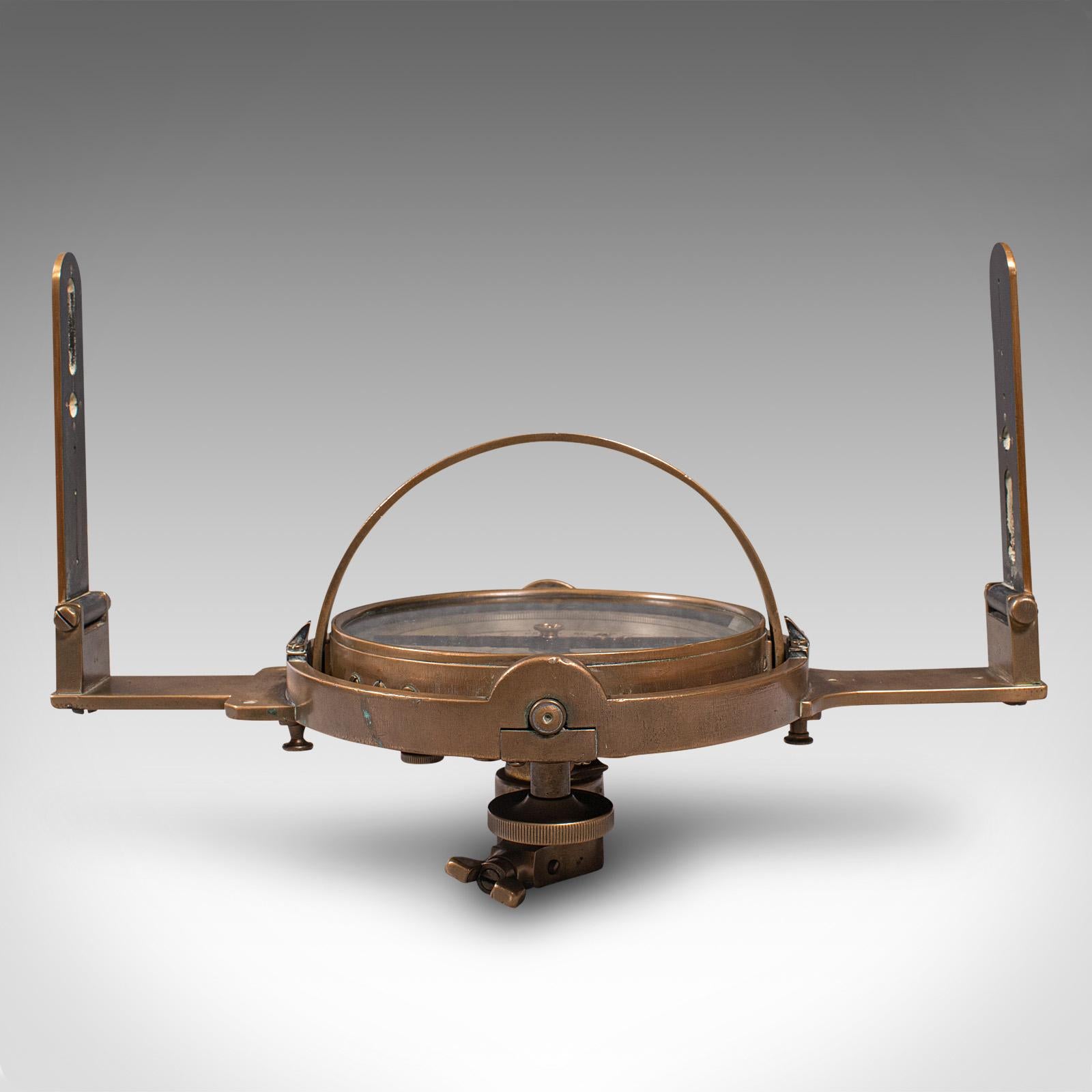 Antique Gimballed Compass, English, Brass, Decorative, Display ...