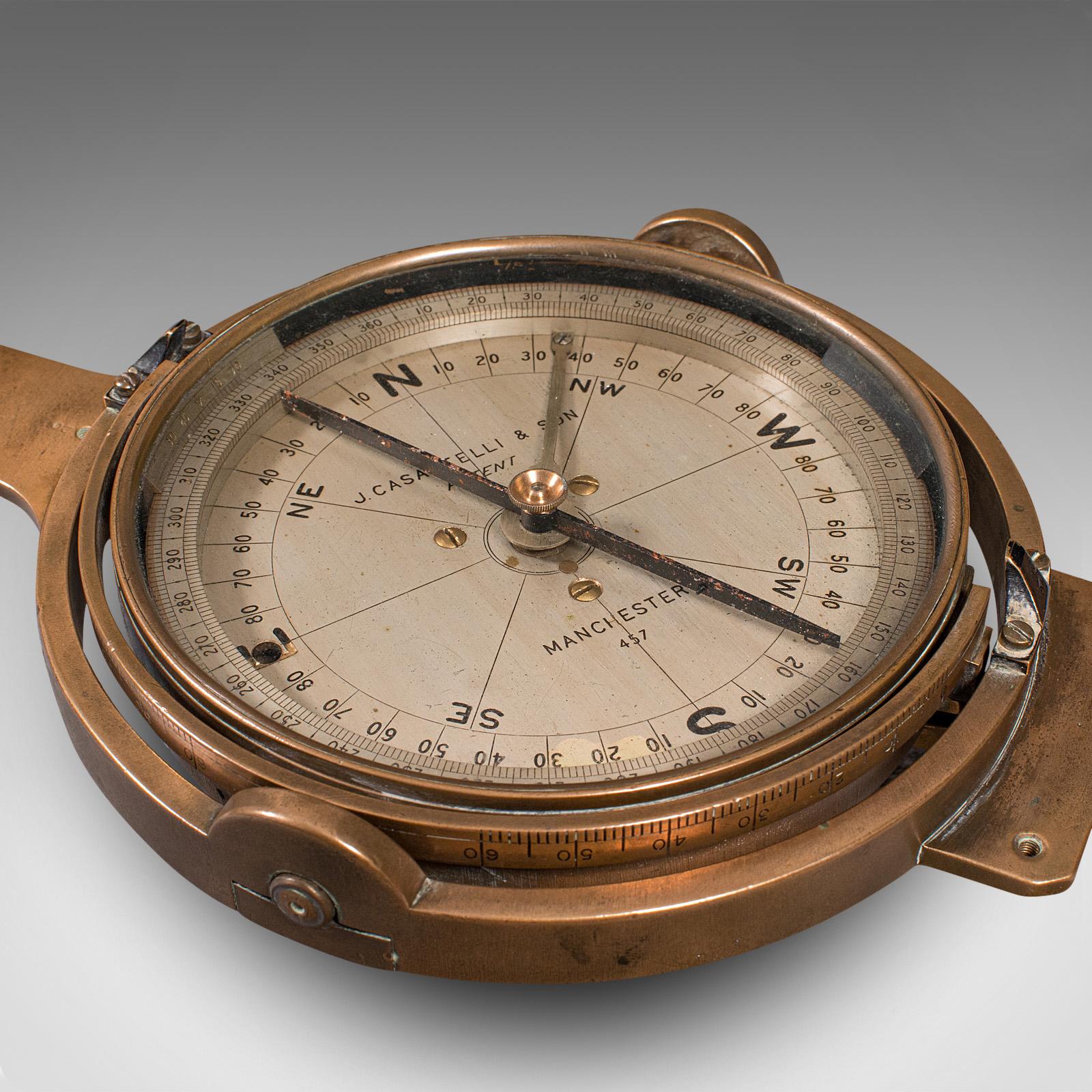Antique Gimballed Compass, English, Brass, Decorative, Display ...