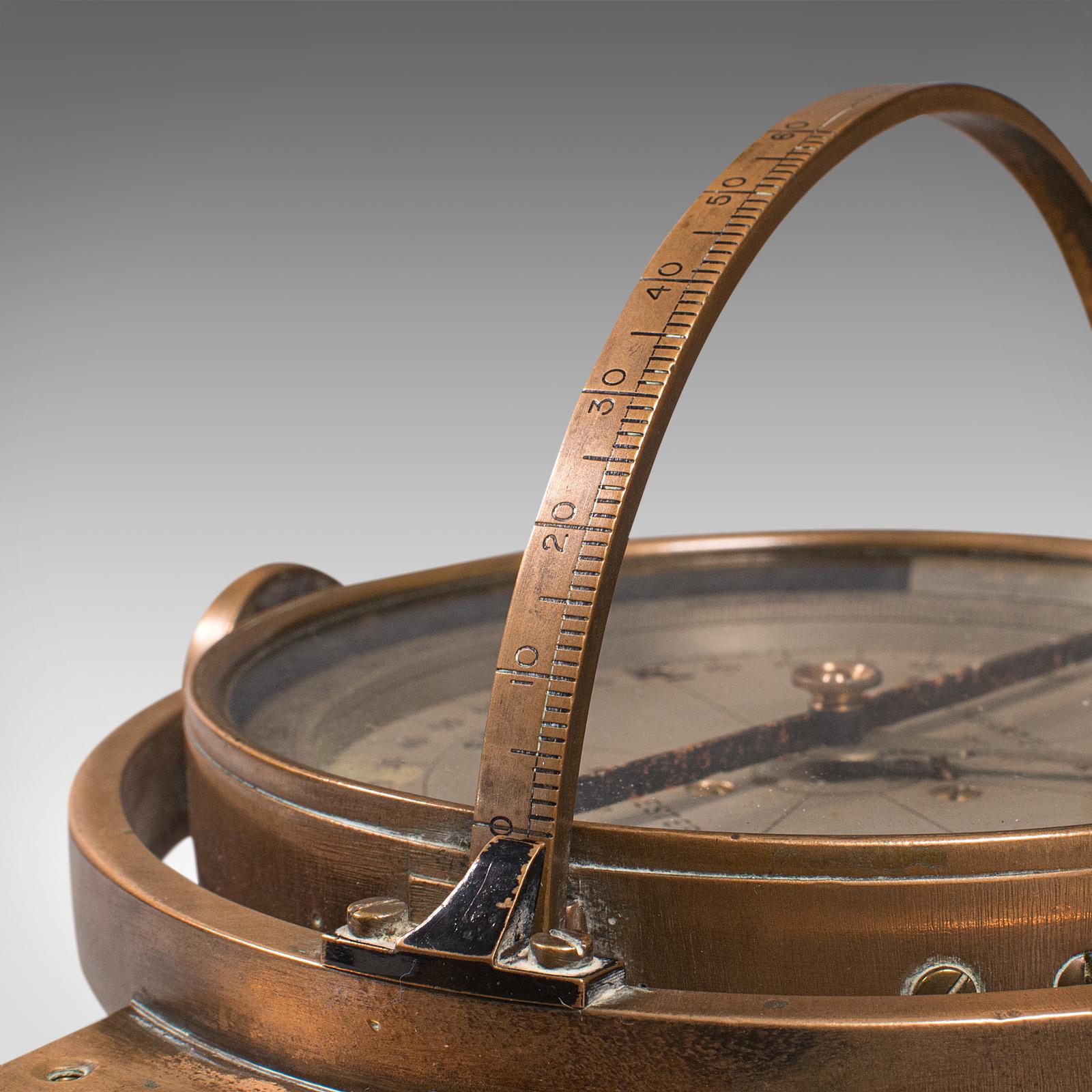 Antique Gimballed Compass, English, Brass, Decorative, Display ...
