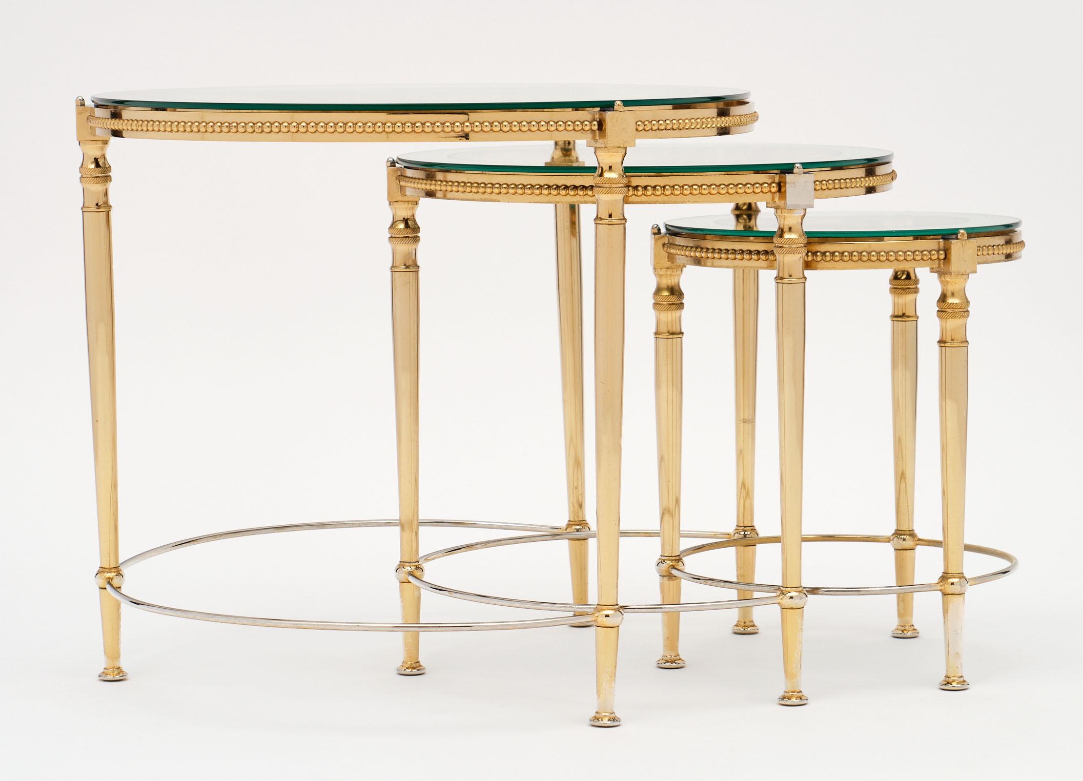 Antique Glass and Brass Nesting Tables at 1stDibs | antique brass ...
