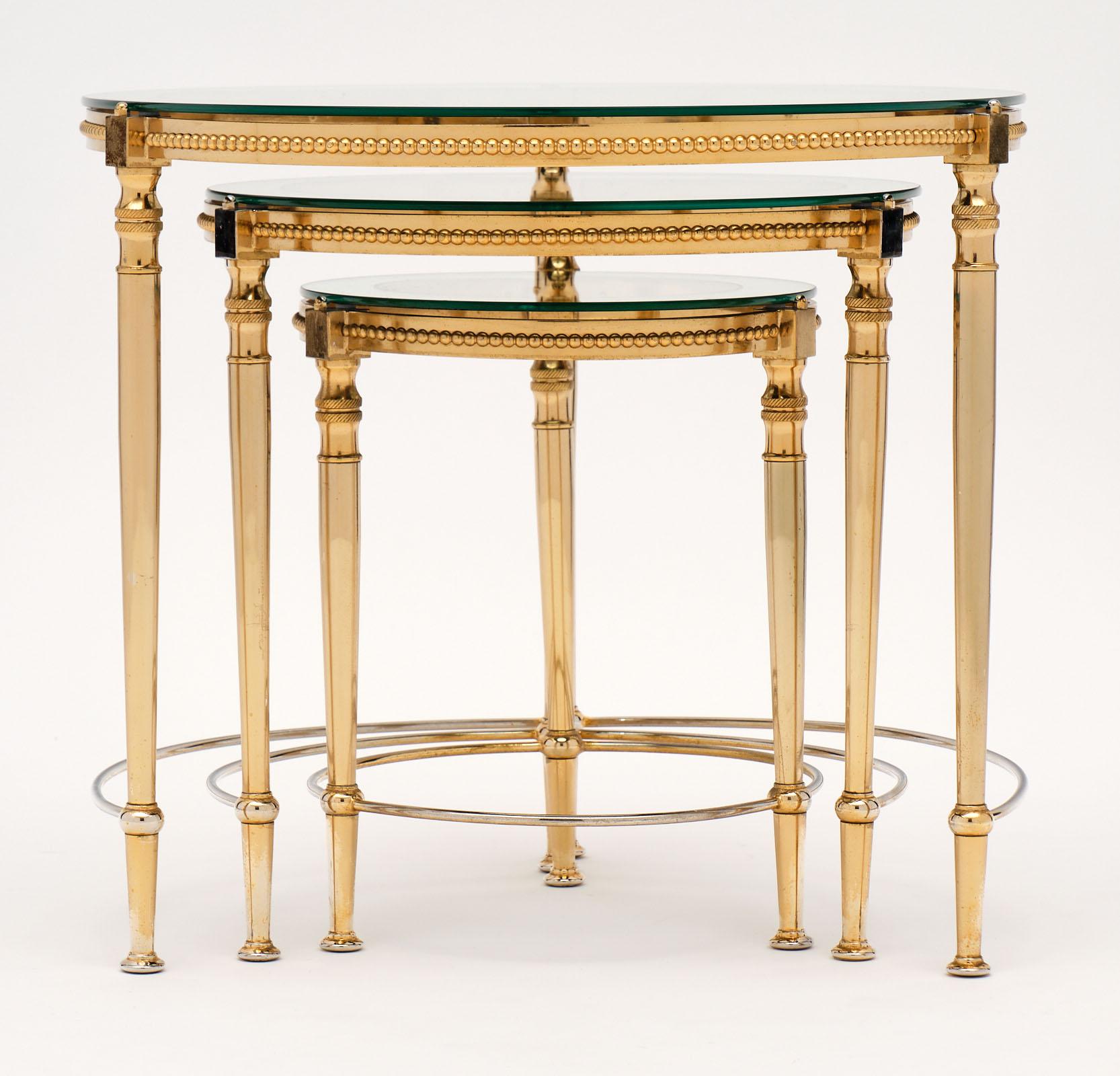Antique Glass and Brass Nesting Tables at 1stDibs | antique brass ...