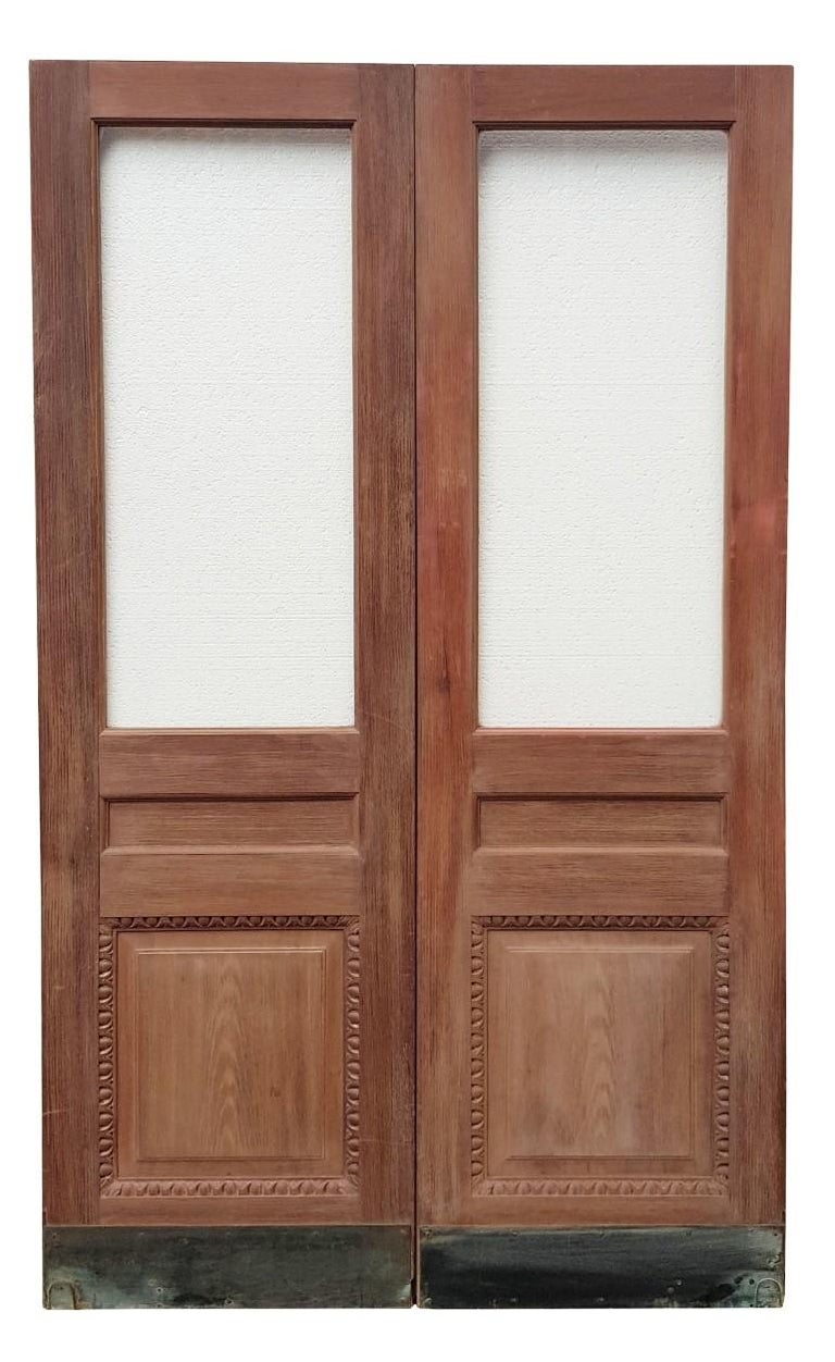 Antique Glazed Double Doors For Sale at 1stDibs