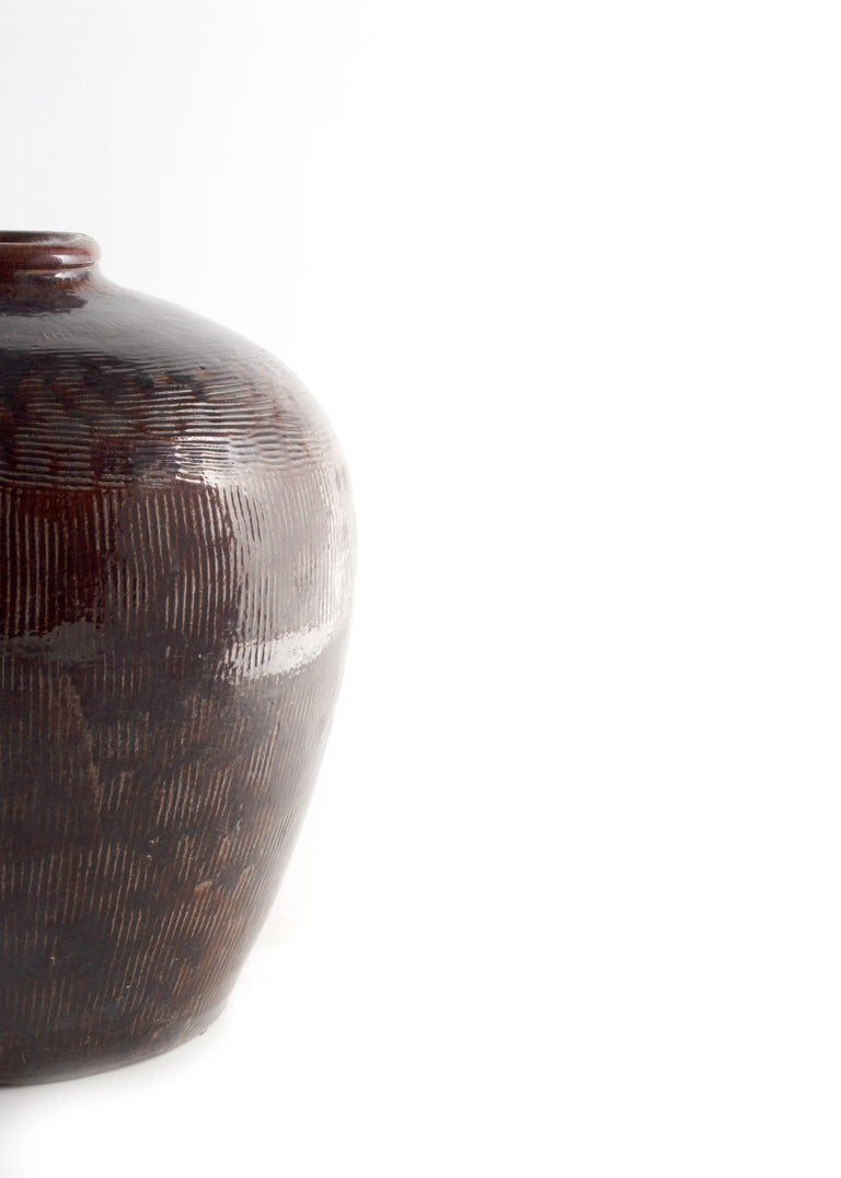 Antique Glazed Storage Jar For Sale at 1stDibs