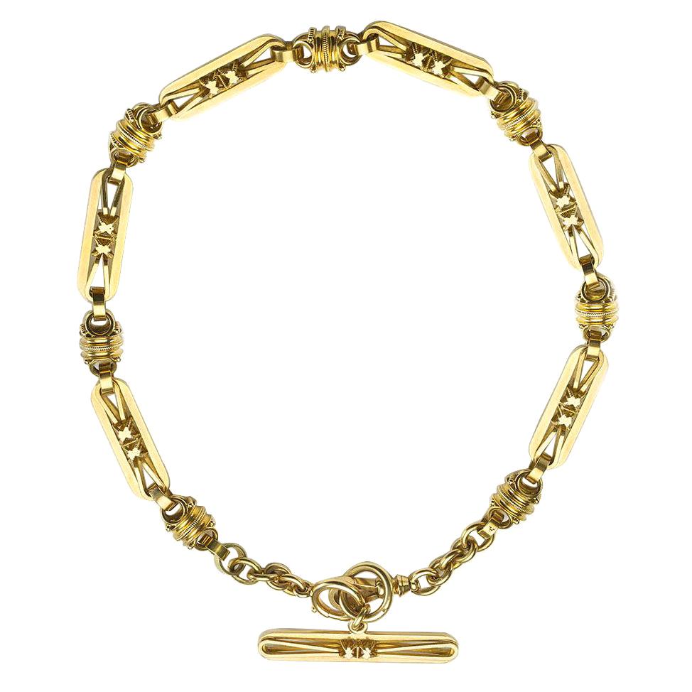 Antique Gold Fancy Double Prince Albert Chain at 1stdibs