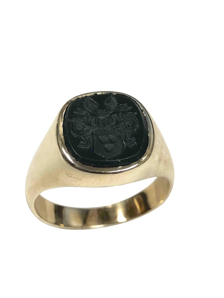 Antique Gold and Blood Stone Signet Ring at 1stDibs