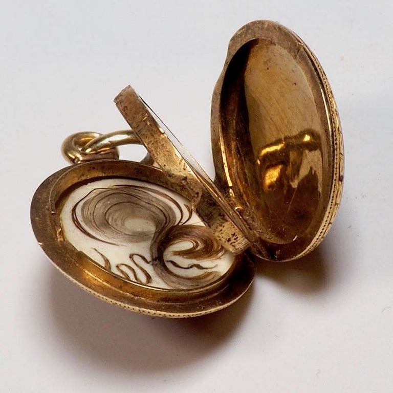 Antique Gold and Diamond Guilloche Enamel Locket at 1stDibs