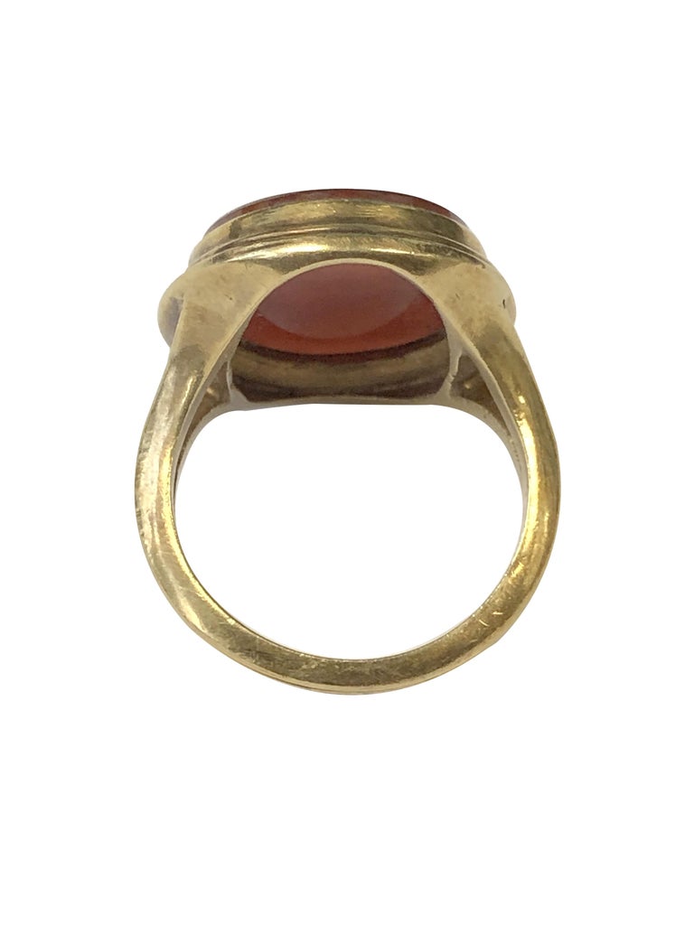 Antique Gold and Hard-stone Intaglio Ring For Sale at 1stDibs