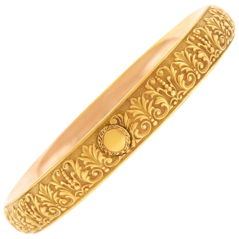 Antique Gold Bangle Bracelet For Sale at 1stDibs