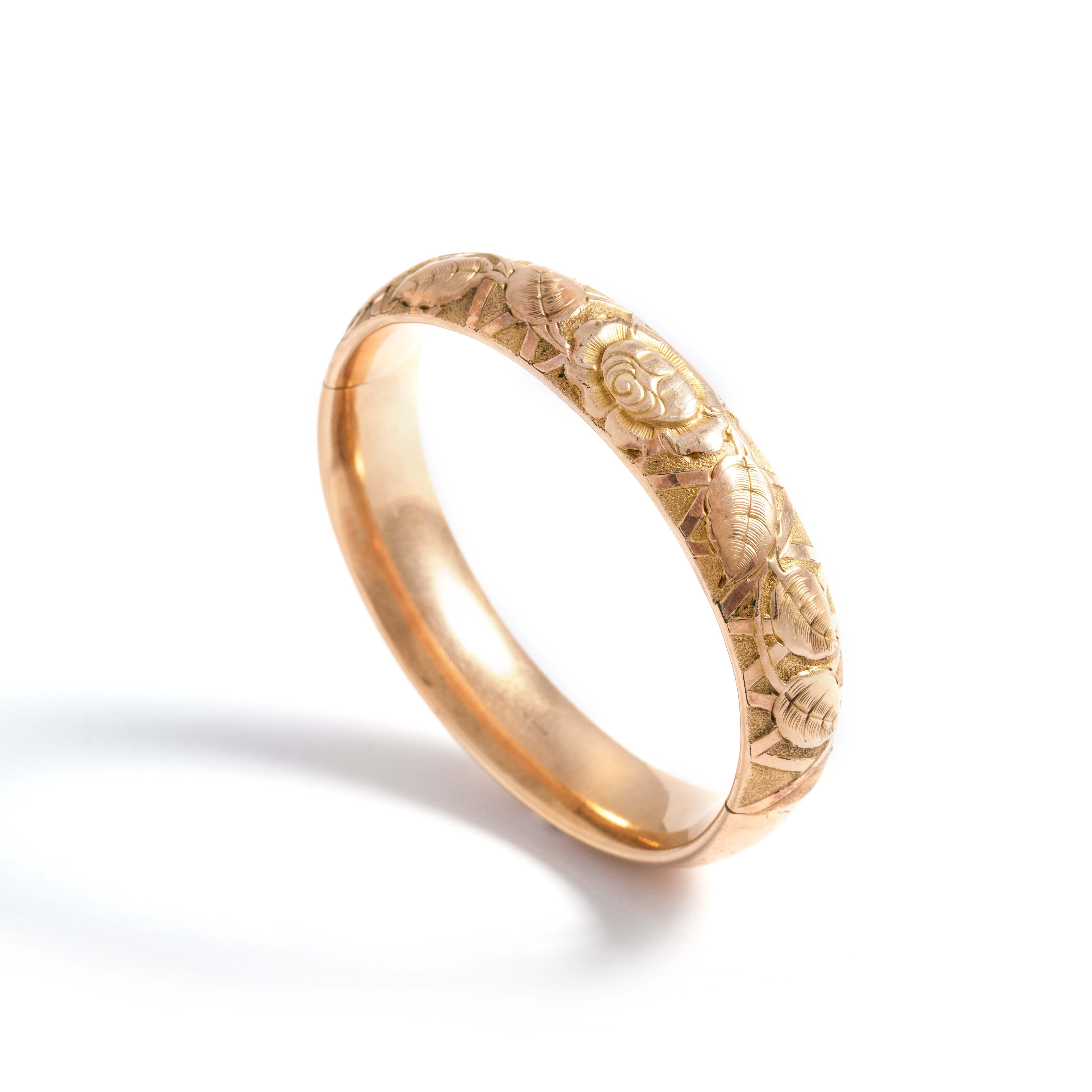 Antique Gold Bangle at 1stDibs | gold antique bangles, antique bangles gold