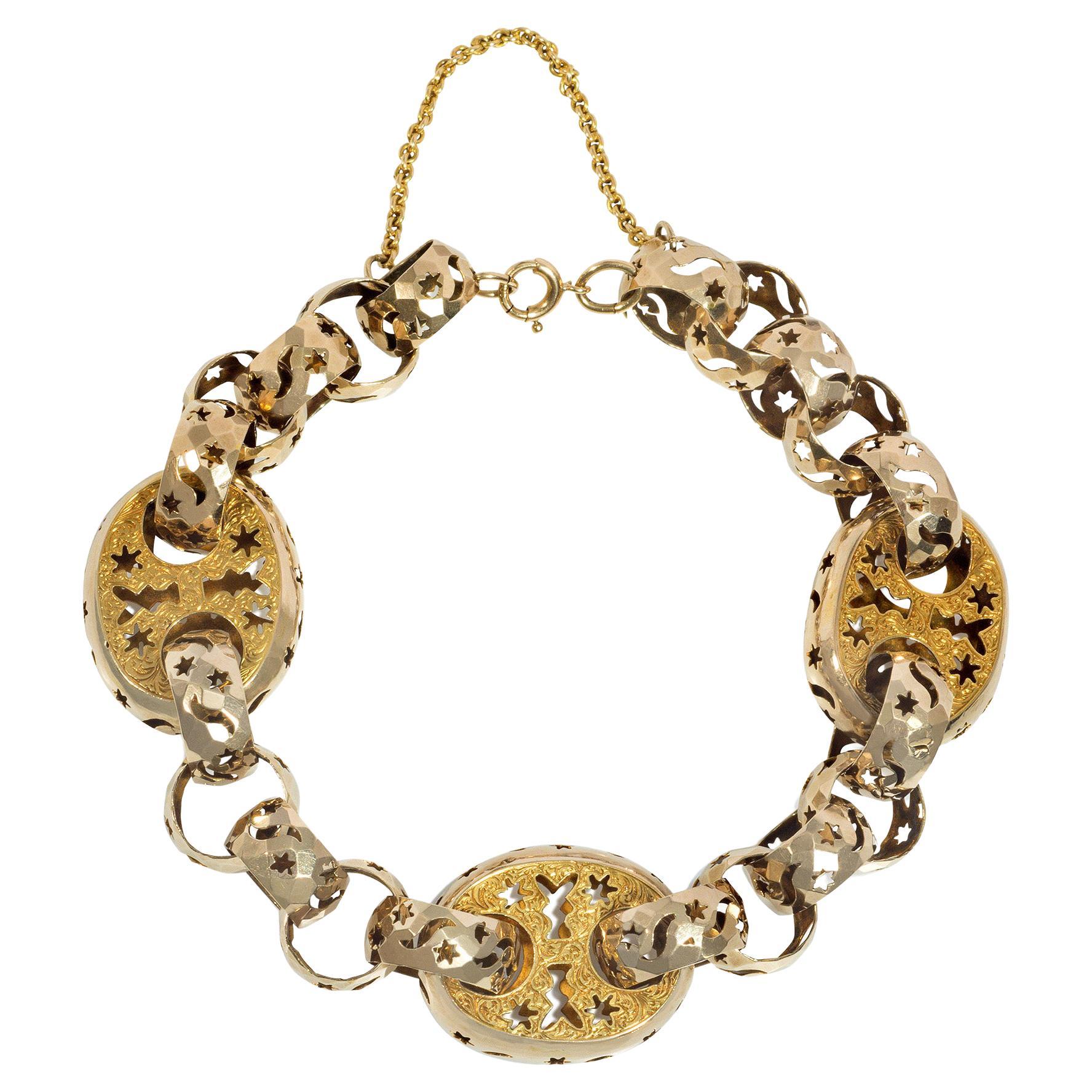 Antique Gold and Amethyst Bracelet at 1stDibs