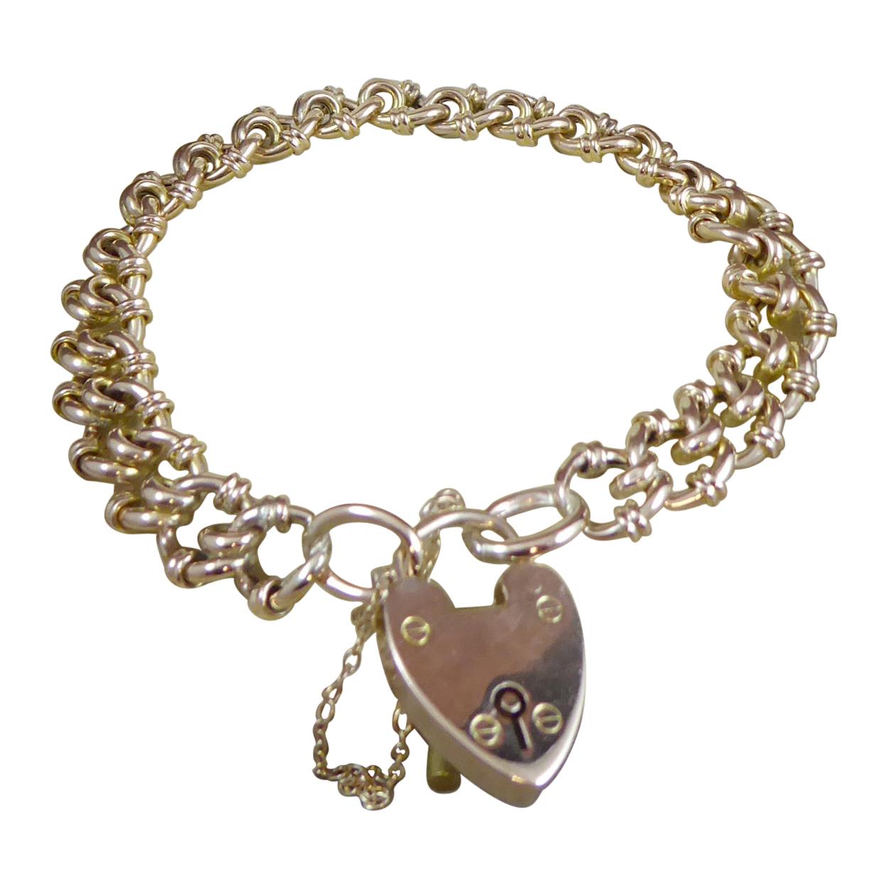 Antique Gold Bracelet with Padlock Hallmarked, Birmingham, 1901 at 1stDibs