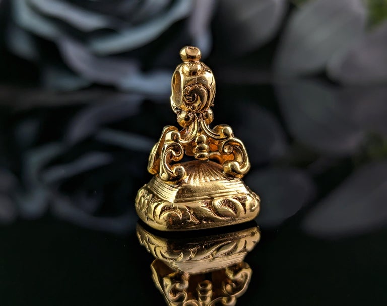 Antique Gold Cased Fob Seal, Carnelian, Victorian For Sale at 1stDibs