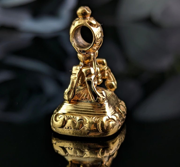 Antique Gold Cased Fob Seal, Carnelian, Victorian For Sale at 1stDibs