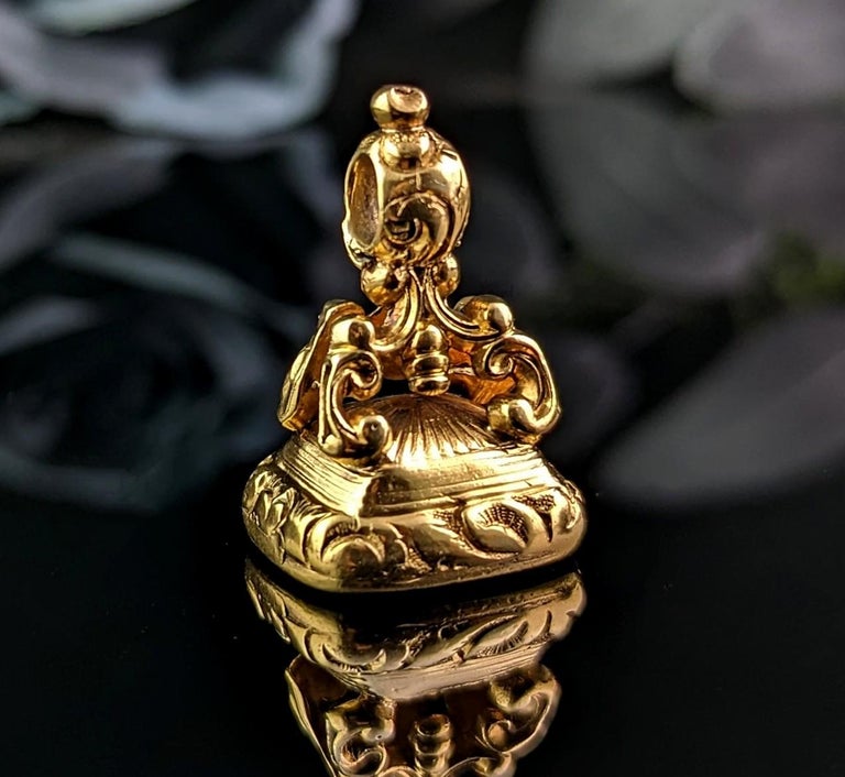 Antique Gold Cased Fob Seal, Carnelian, Victorian For Sale at 1stDibs