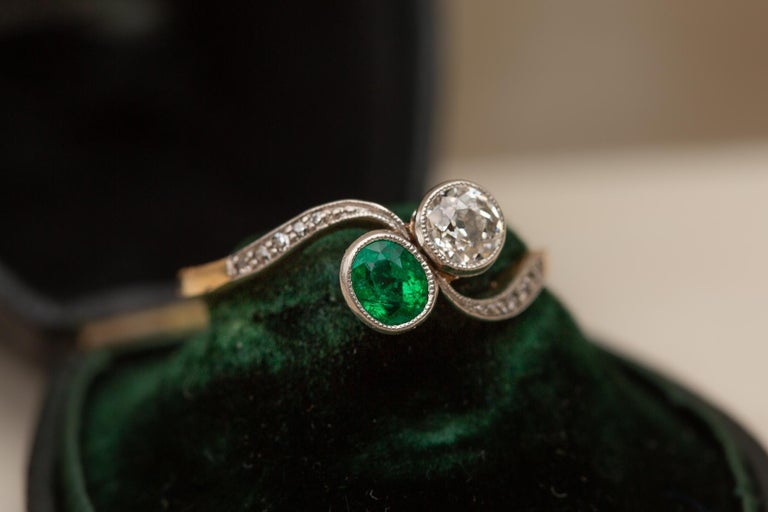 edwardian emerald cluster ring