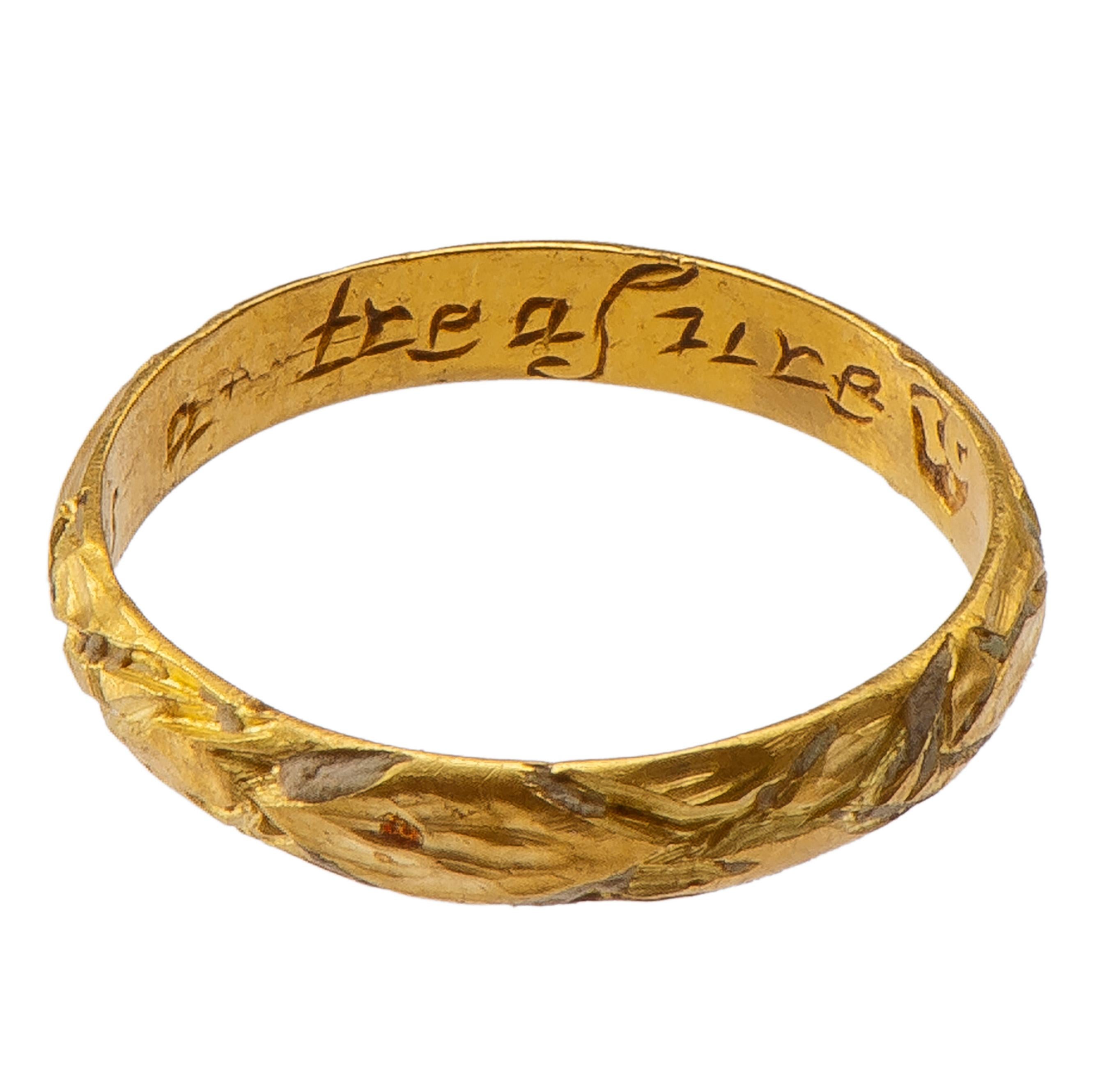 Antique Gold English "Posy" Band Ring For Sale at 1stDibs | 18th ...