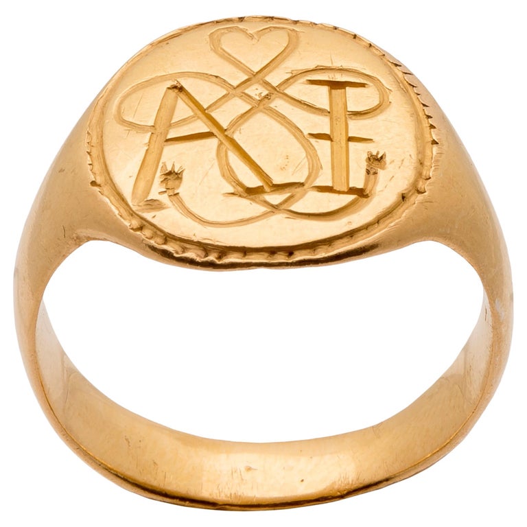 Antique Gold English Signet Ring at 1stDibs