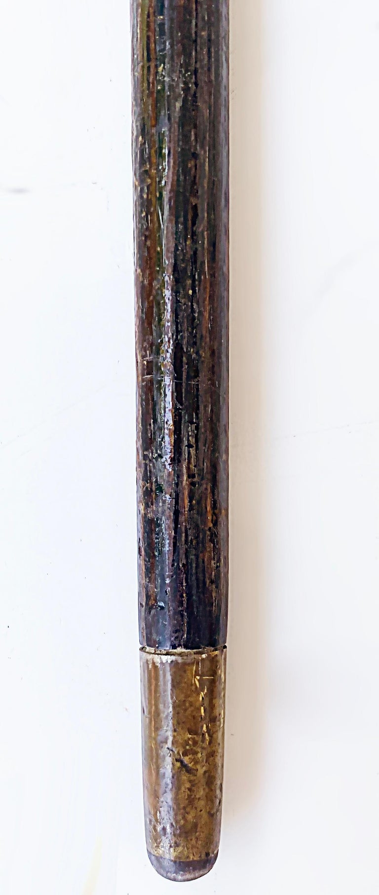 Antique Gold Floral Repousse Monogrammed Walking Stick For Sale at 1stDibs