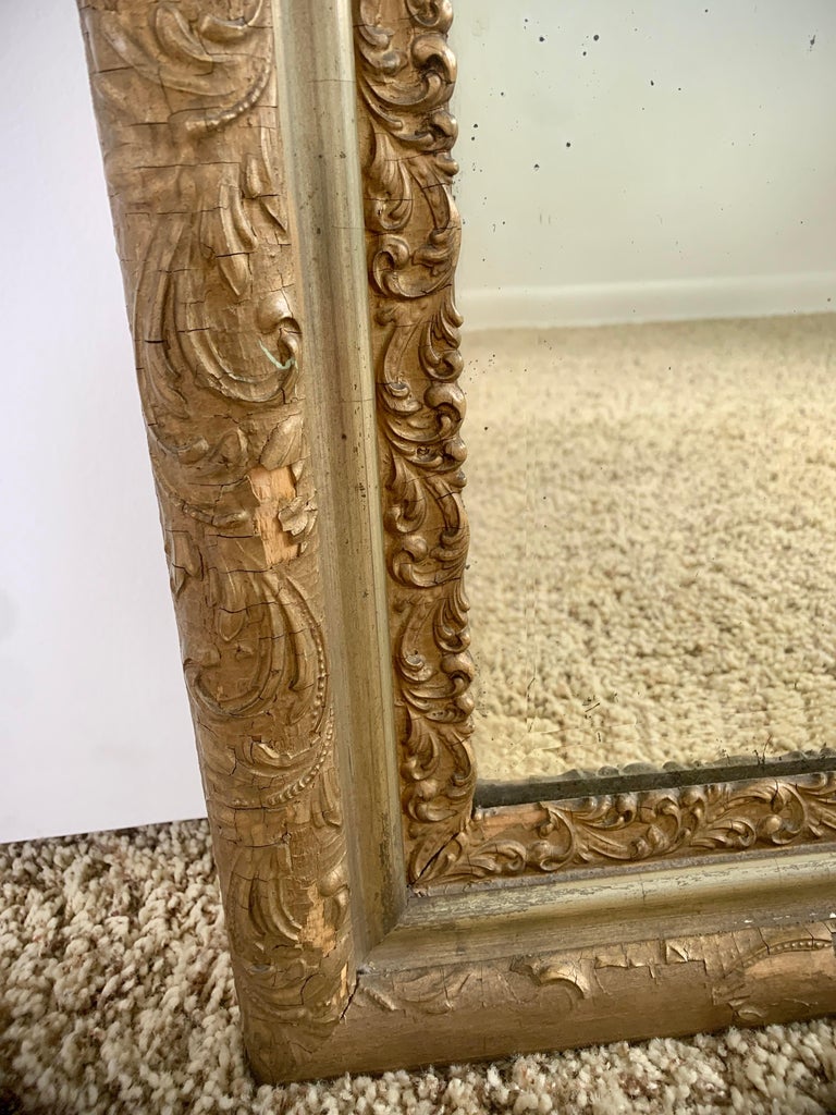 Antique Gold Giltwood Beveled Wall Mirror, Late 19th Century For Sale ...