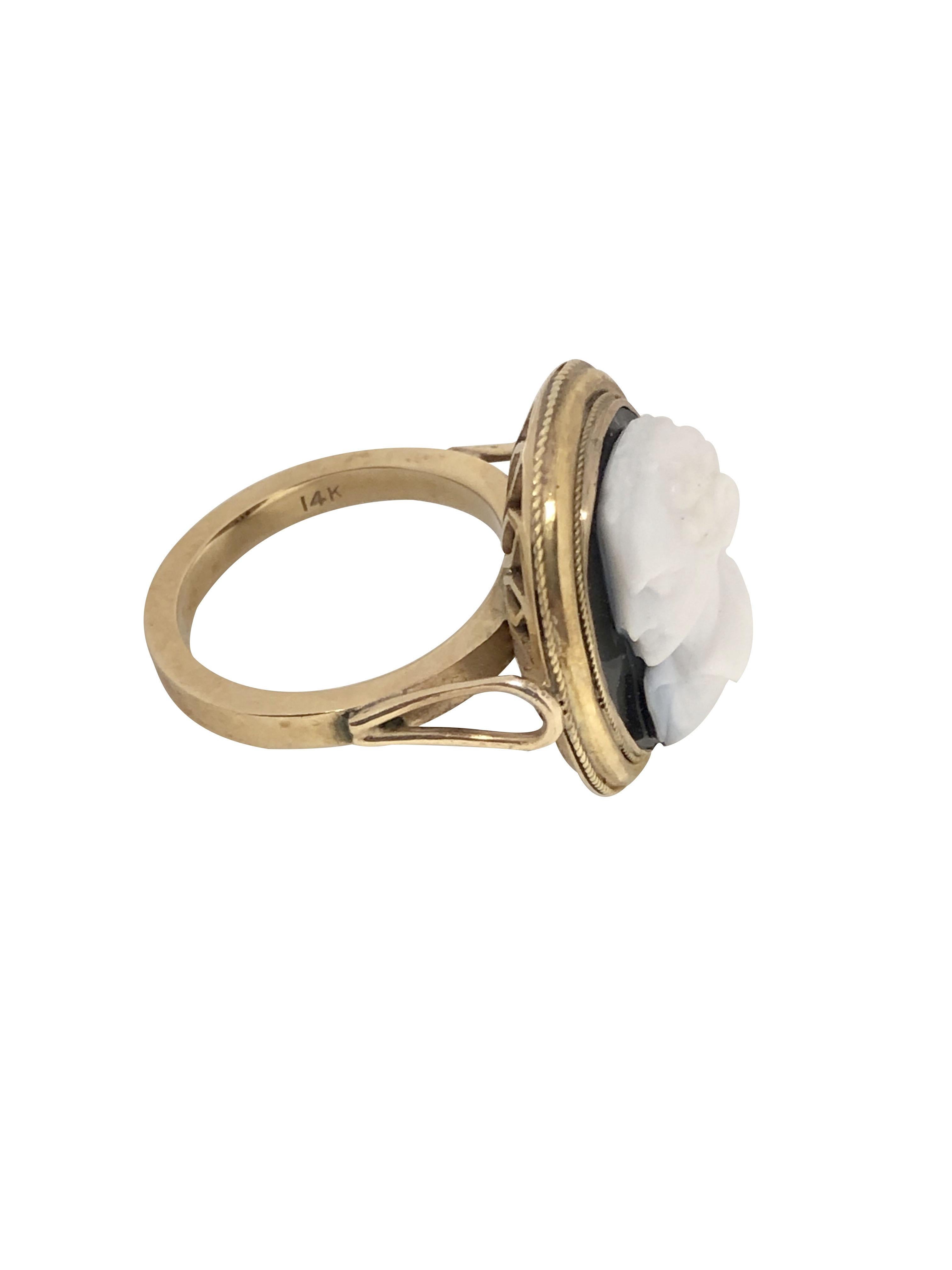 Antique Gold Hard Stone Intaglio Cameo Ring at 1stDibs