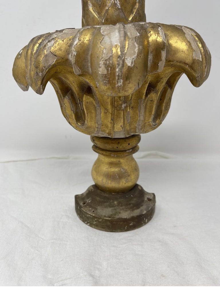 Antique Gold Leaf Finial For Sale at 1stDibs