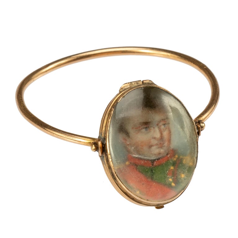 Antique Gold Locket Swivel Ring with Portrait of Napoléon Bonaparte For ...