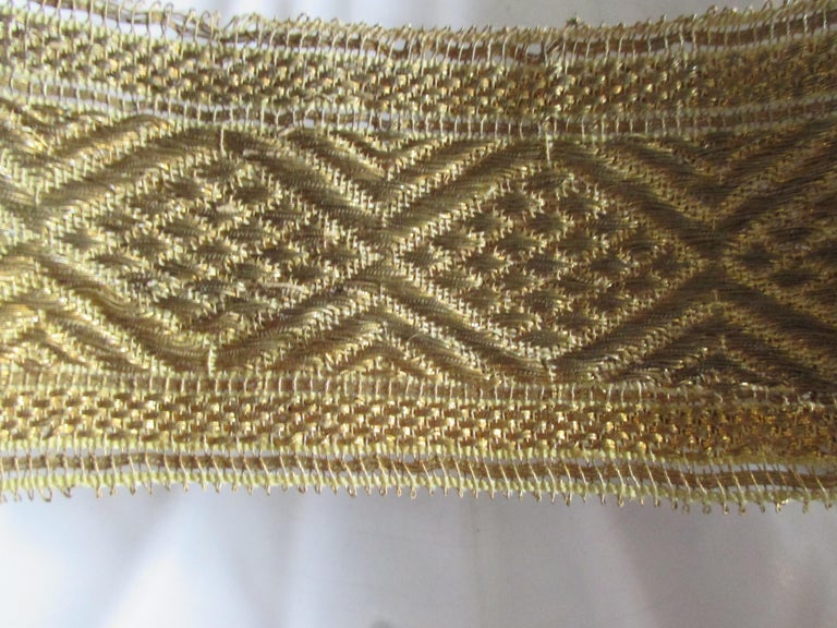 Antique Gold Metallic Threads Decorative Trim with Triangles Motif For ...