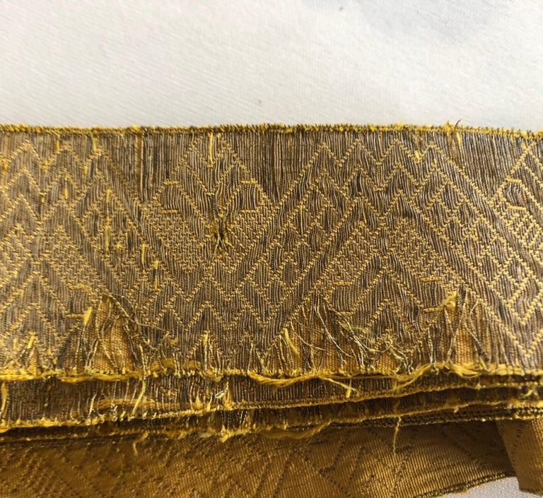 Antique Gold Metallic Threads Trim with Geometric Pattern For Sale at ...