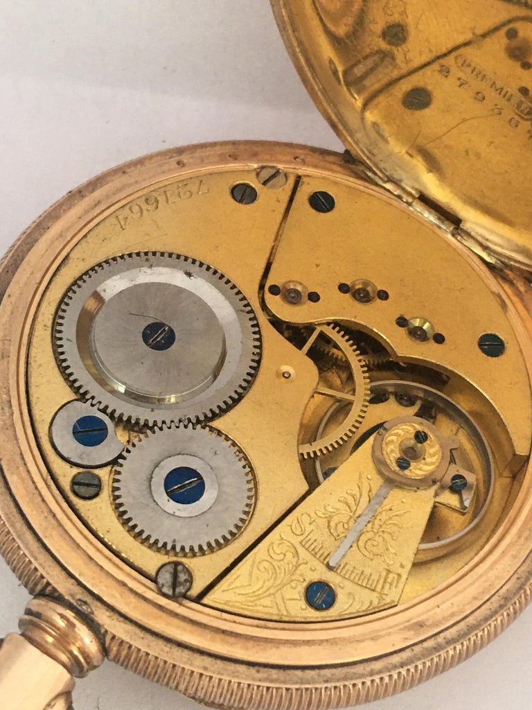 Antique Gold Plate Hand Winding Lever Pocket Watch For Sale at 1stDibs ...